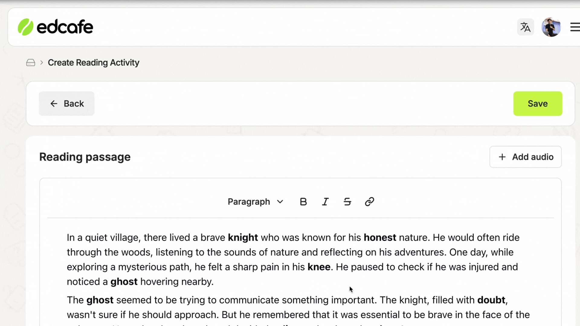 All-in-one AI Reading Activity tool for teacher | Edcafe AI